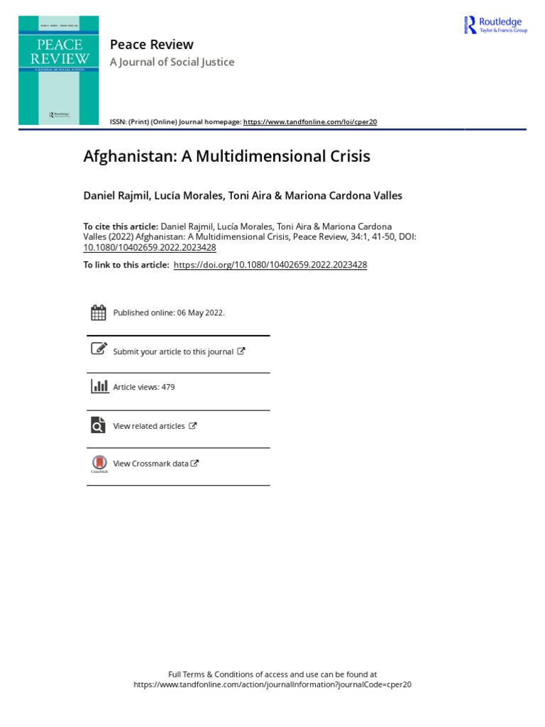 Afghanistan A Multidimensional Crisis | PDF | Afghanistan | Taliban Afghanistan A Multidimensional Crisis | PDF | Afghanistan | Taliban