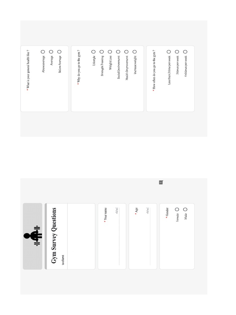 Gym Survey Questions | PDF