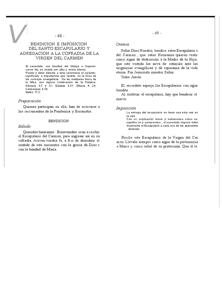 Impocision Escapulario | PDF | María, madre de Jesús | Bendición