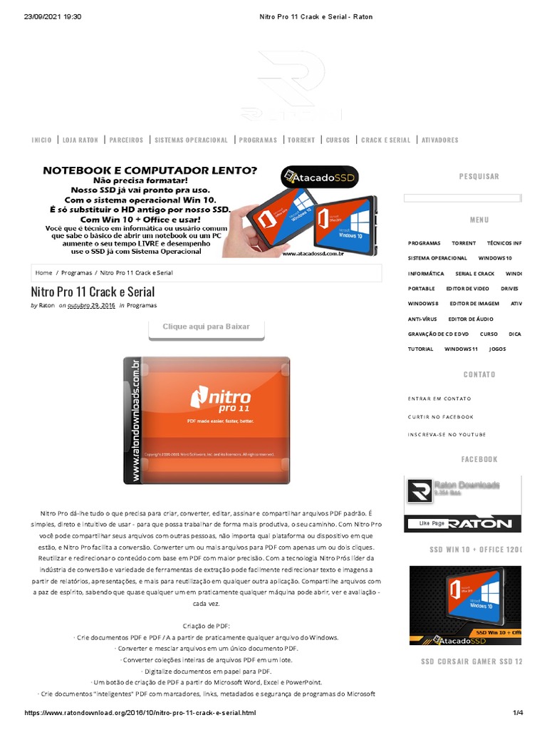 Nitro Pro 11 Crack e Serial - Raton PDF | Download grátis PDF ...