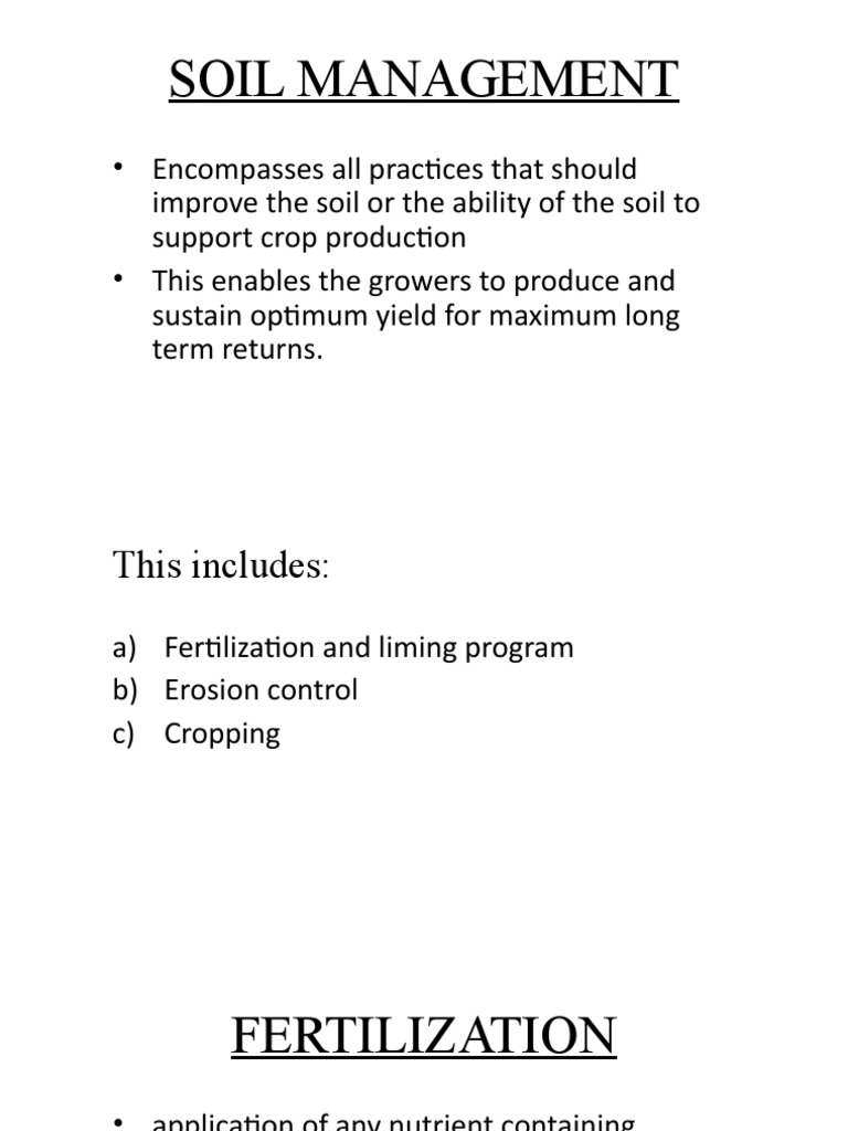 Soil Management | PDF | Fertilizer | Soil