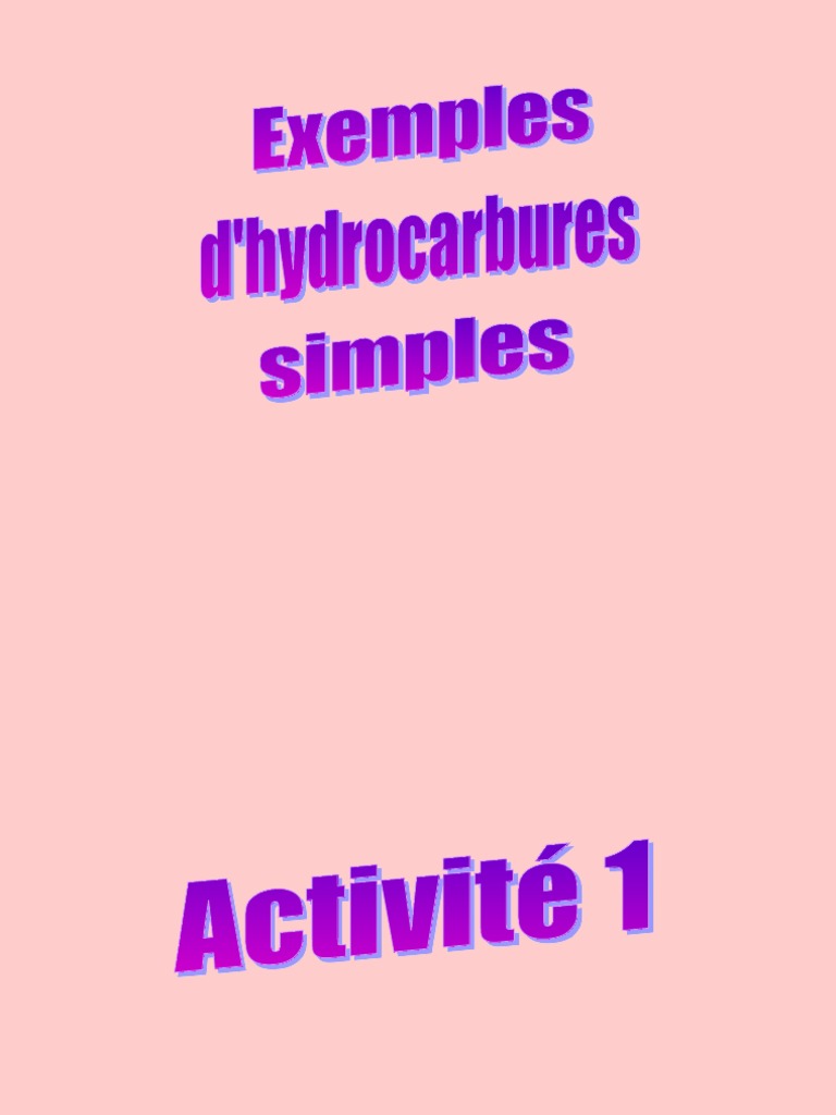 Exemples D Hydrocarbures Simples | PDF | Alcane | Alcène