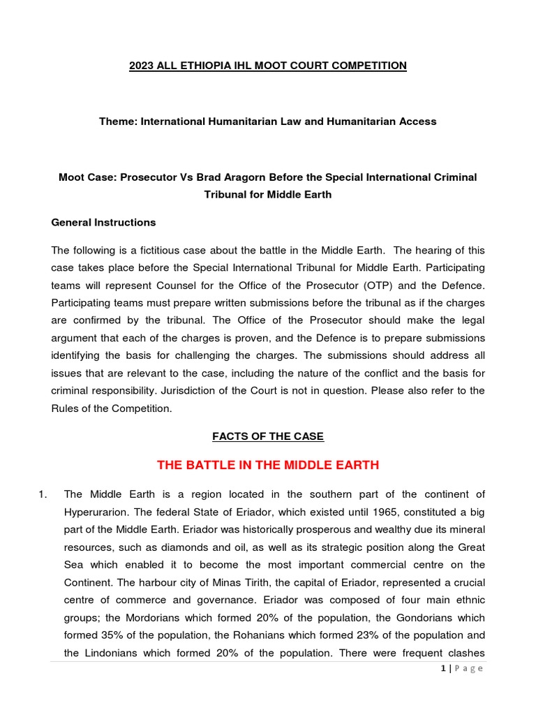 2023 Moot Case Final Version | PDF | Geneva Conventions