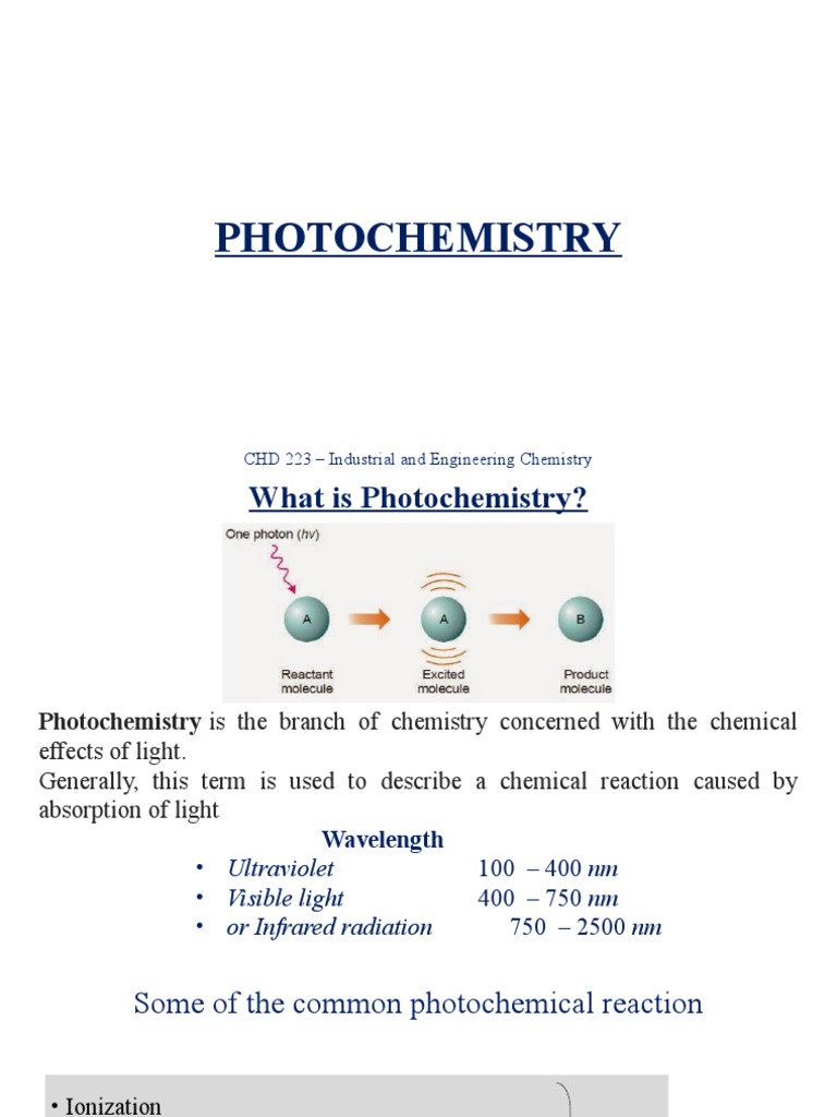 Overview of Photochemistry Principles | PDF | Photosynthesis ...