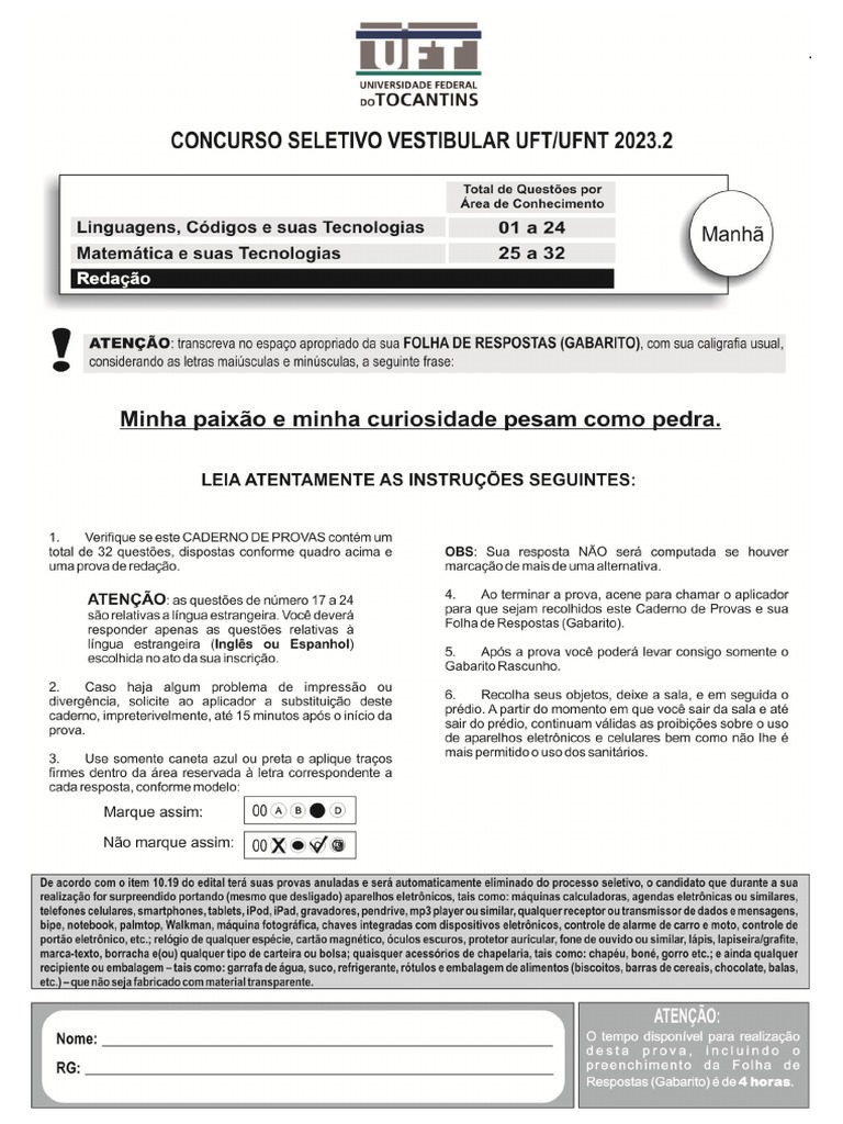 Vestibular 2023 - 2 Prova Manhã | PDF | Empatia | Psicologia