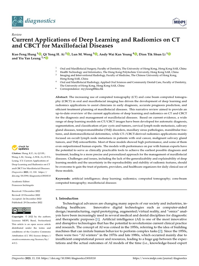 Diagnostics 13 00110 v2 | PDF | Machine Learning | Deep Learning