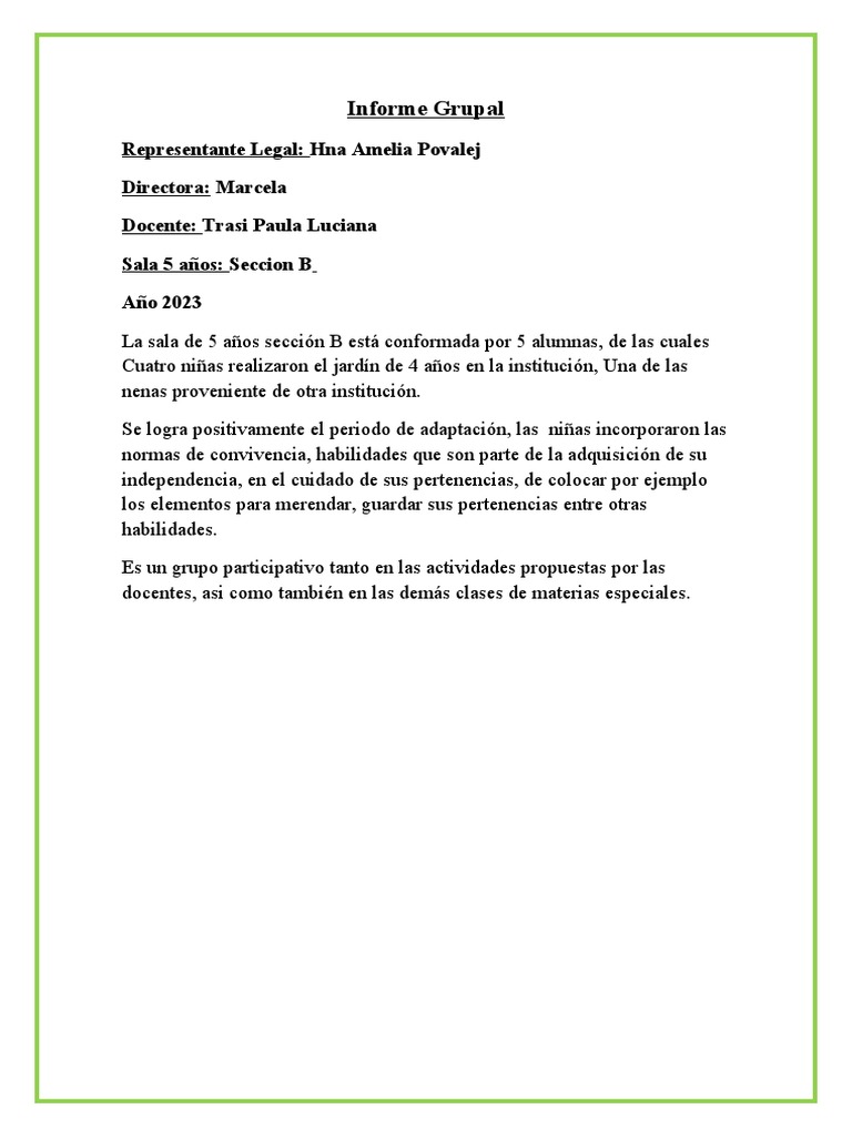 Informe Grupal | PDF