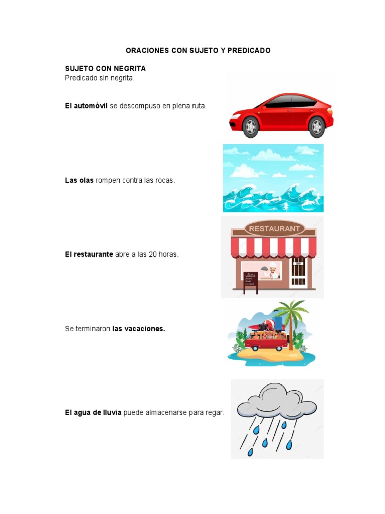 Oraciones Con Sujeto Y Predicado Pdf