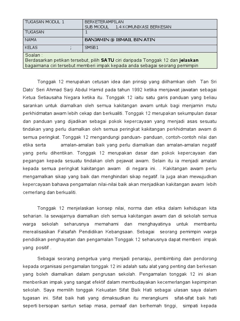 Tugasan 2 Tonggak 12 | PDF