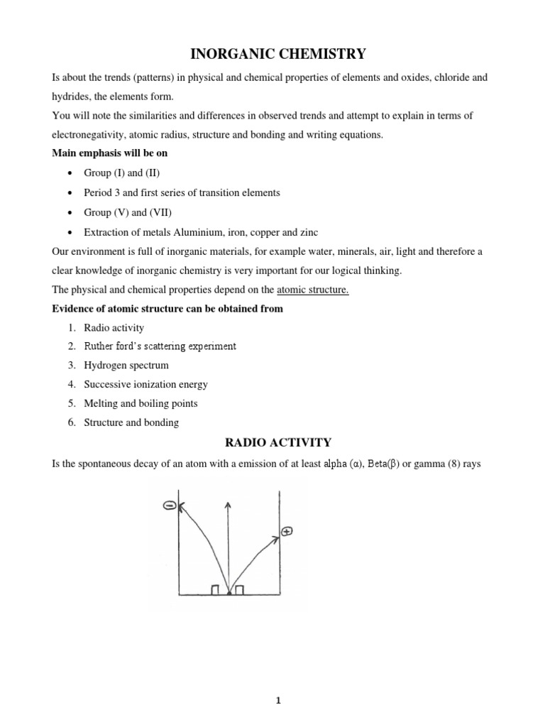 Inorganic Chemistry Trends and Concepts | PDF | Science & Mathematics