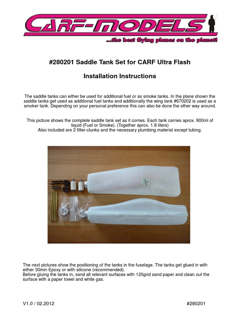 CARF Ultra Flash Saddle Tank Setup Guide | PDF