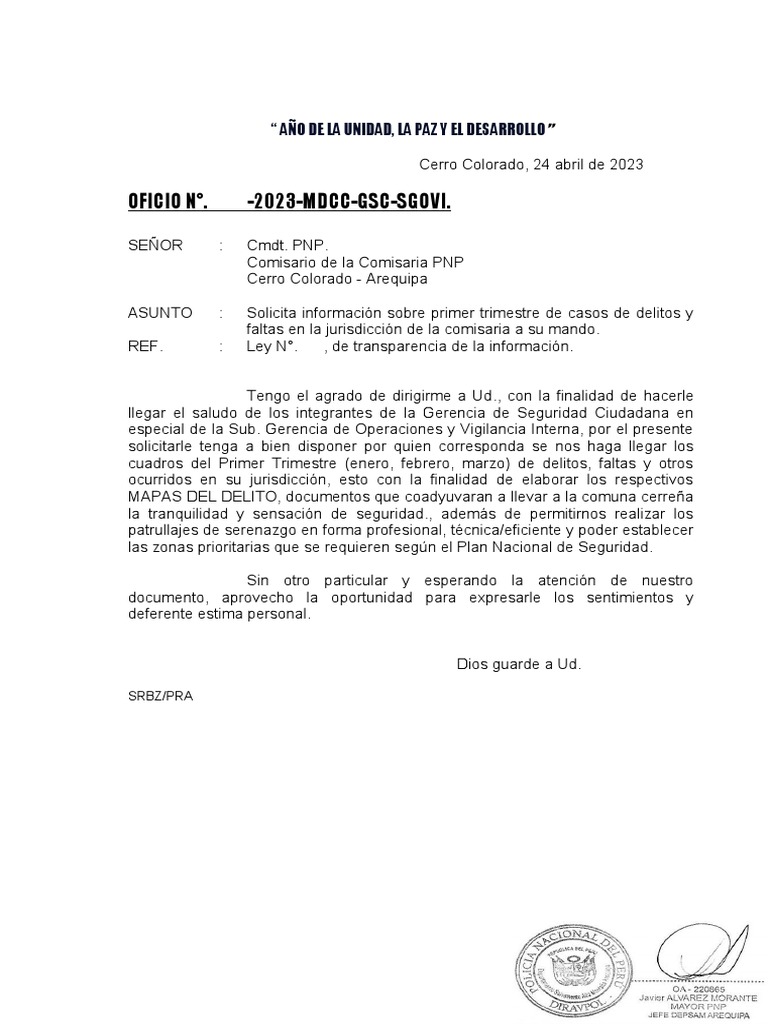 Oficios Comisarias | PDF