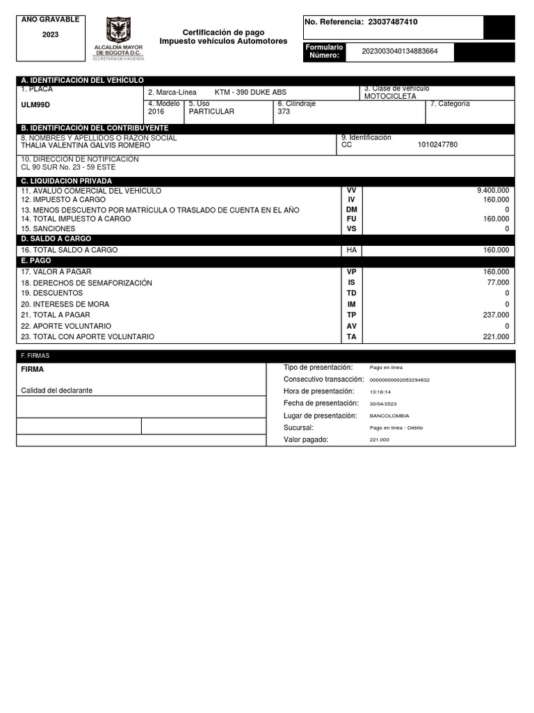 Declaracion 0002 1012877122 PDF | PDF
