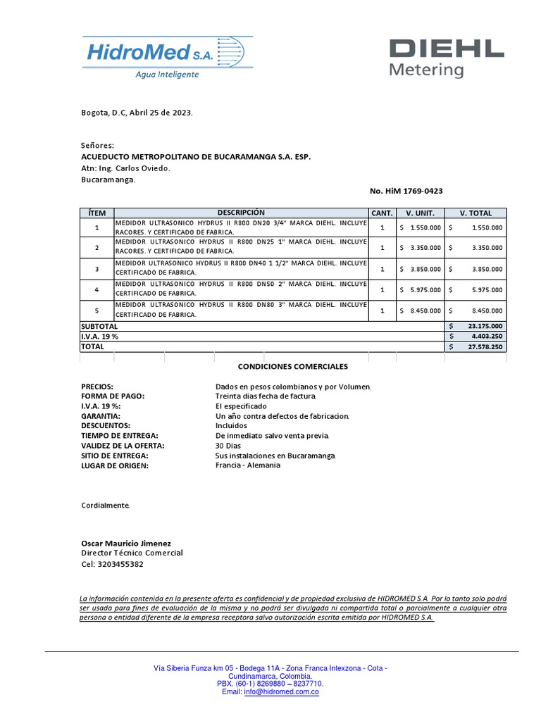 1769 0423 Amb Hydrus Ii R800 DN20 A DN80 Marca Diehl | PDF