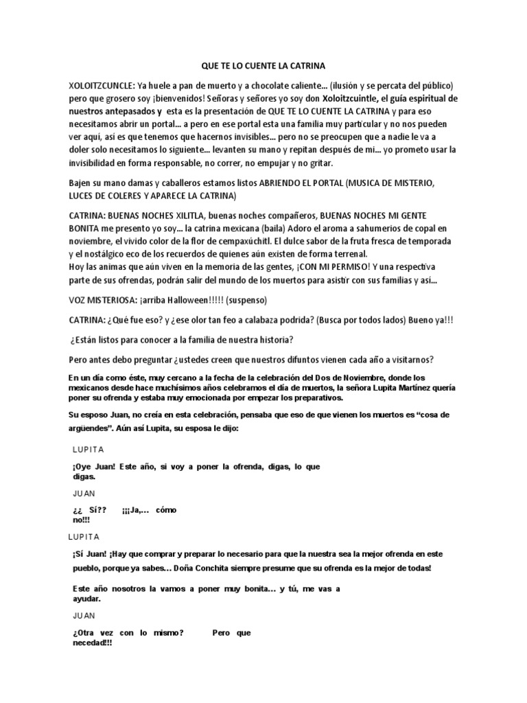 Que Te Lo Cuente La Catrina | PDF