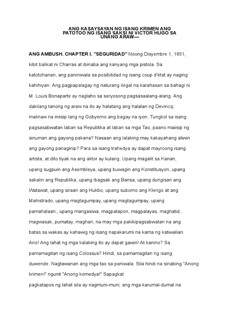 Ang Kasaysayan NG Isang Krimen Ang PDF | PDF
