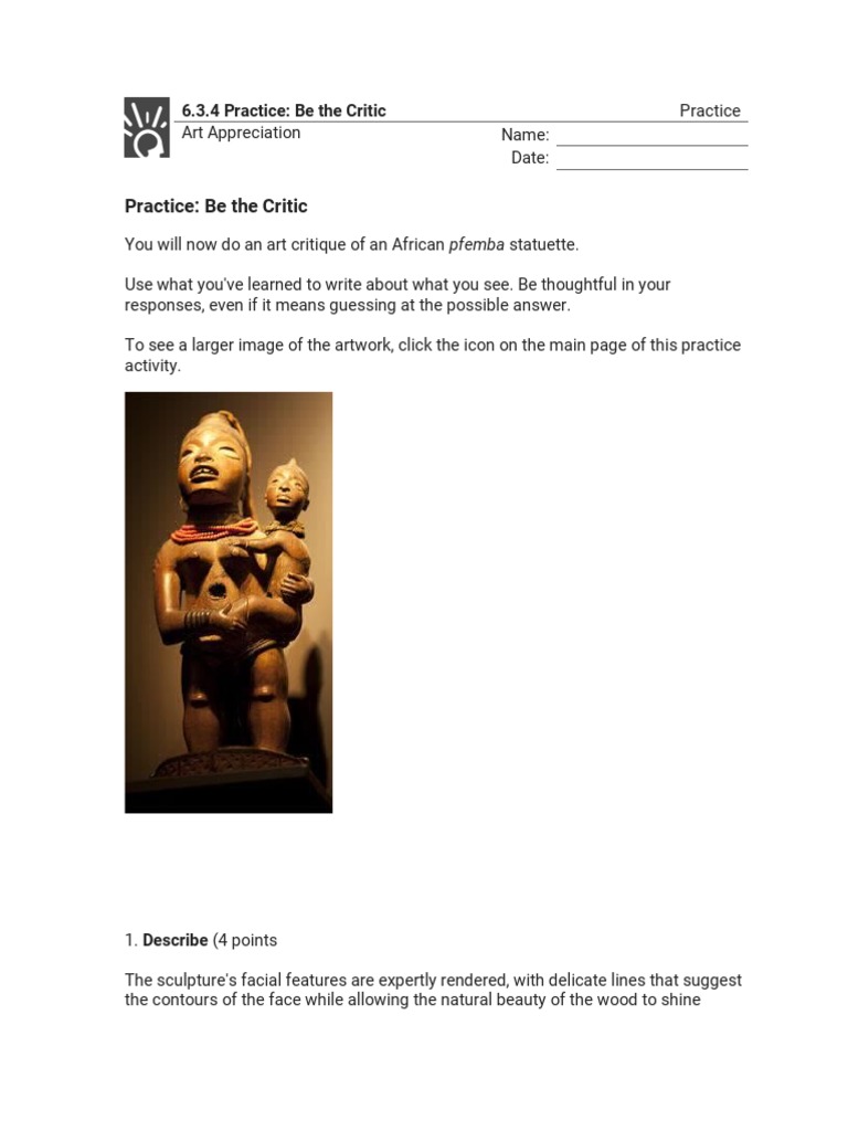 6.3.4 Practice - Practice: Be The Critic (Practice) | PDF