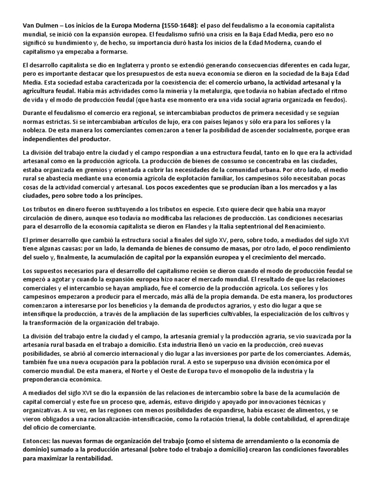 Van Dulmen - Resumen | PDF | Viajes y turismo