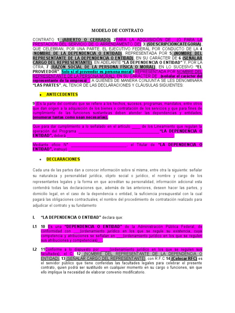 Modelo de Contrato | PDF
