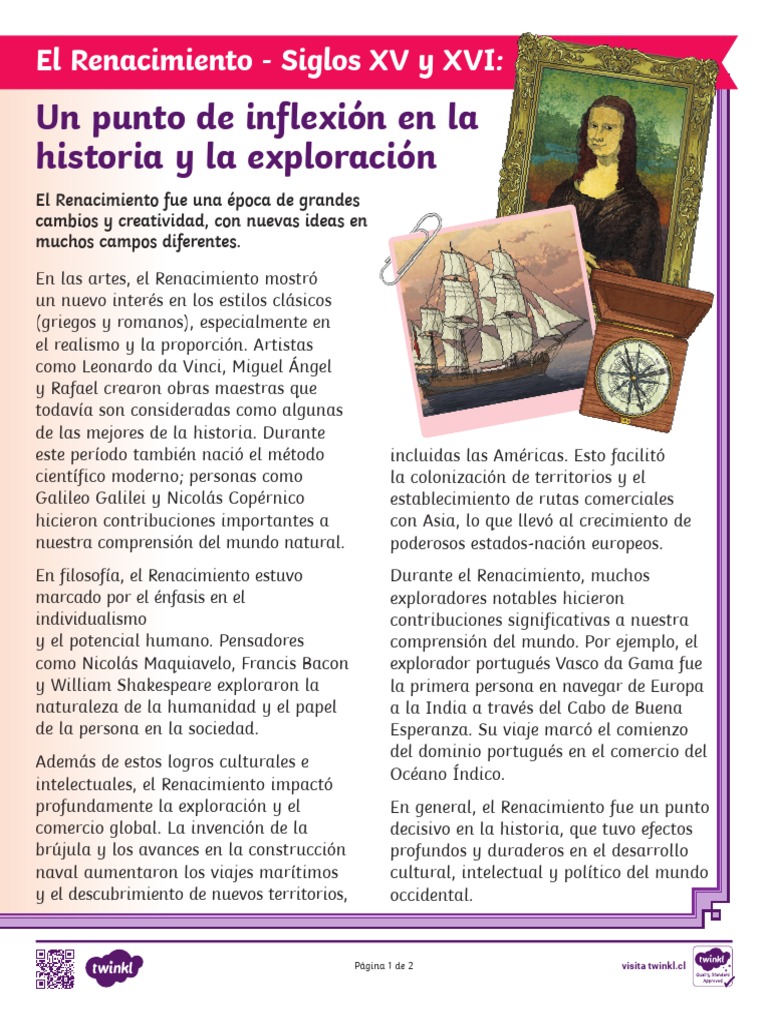 CL Cs 1680126401 Comprension de Lectura El Renacimiento Siglos XV y Xvi - Ver - 2 | PDF ...