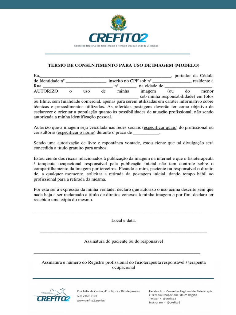 Modelo de Termo de Consentimento de Imagem | PDF Modelo de Termo de Consentimento de Imagem | PDF