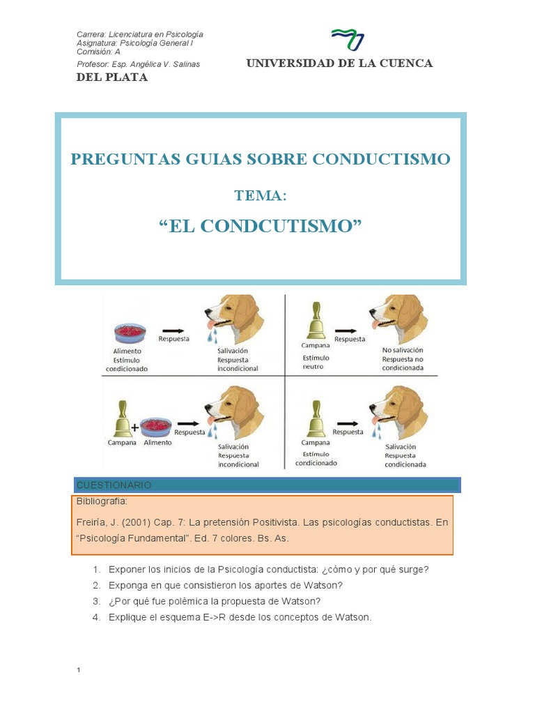 Conductismo Watson | PDF | Sicología | Behaviorismo