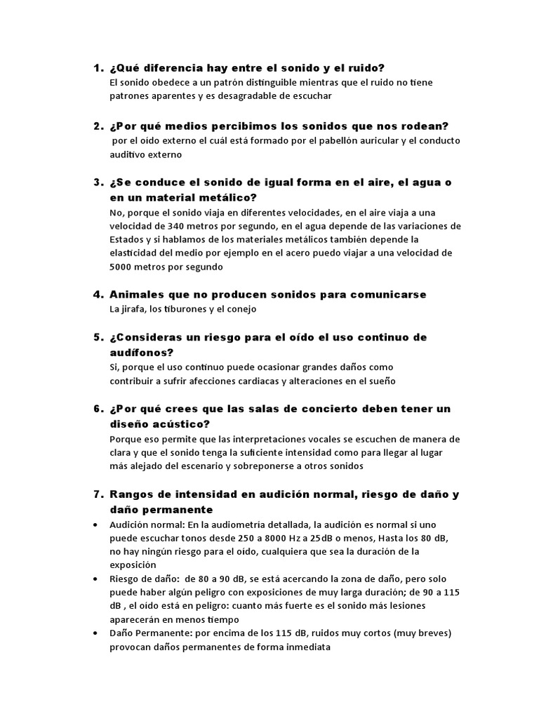Sonido Vs Ruidos | PDF