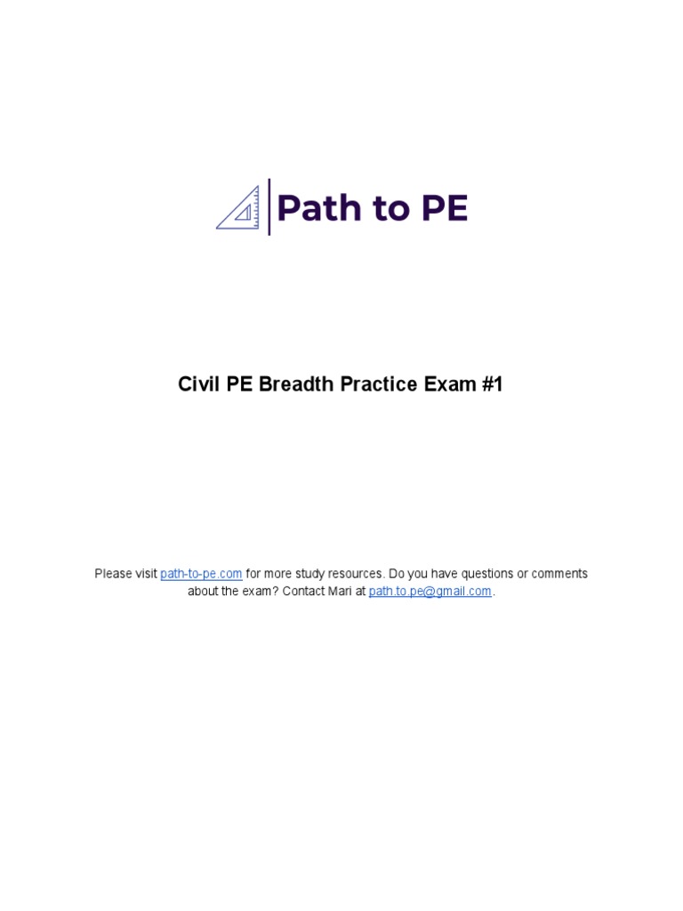 Civil PE Breadth Practice Exam 1 | PDF