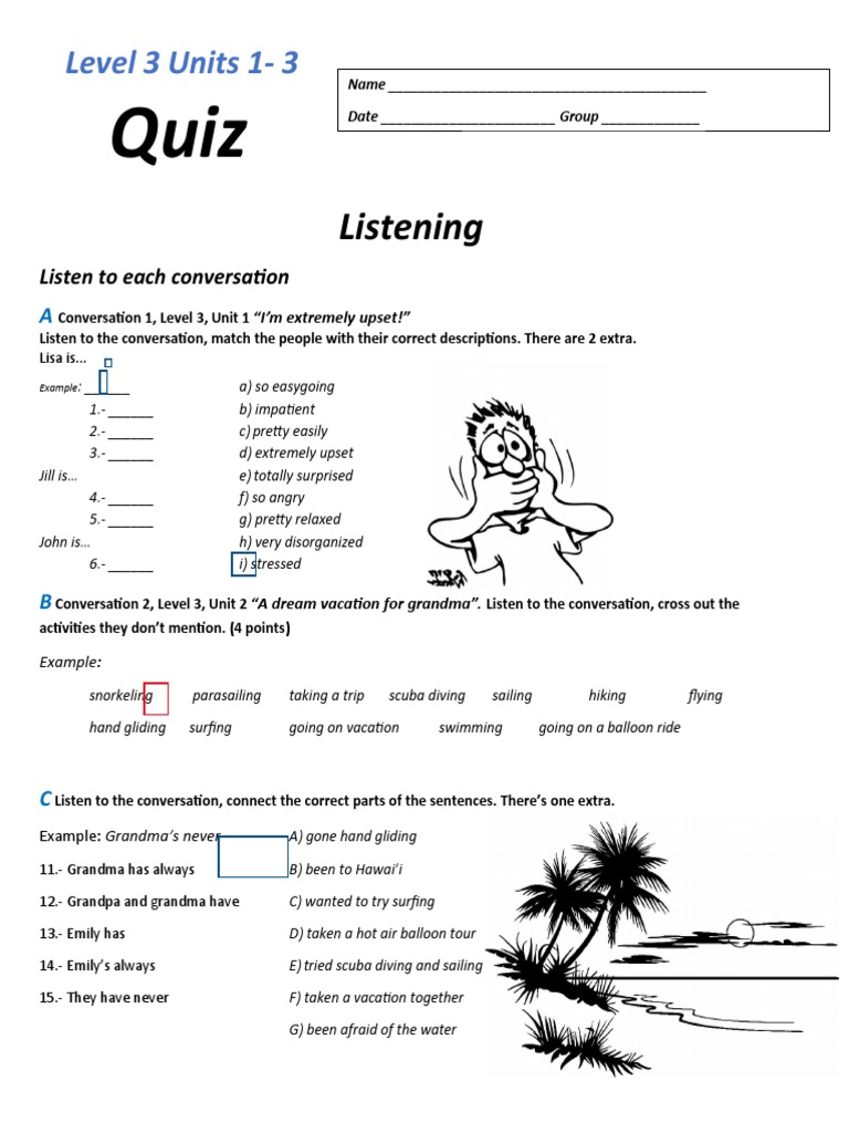 Level 3 Units 1 to 3 Quiz.docx | PDF | Linguistics