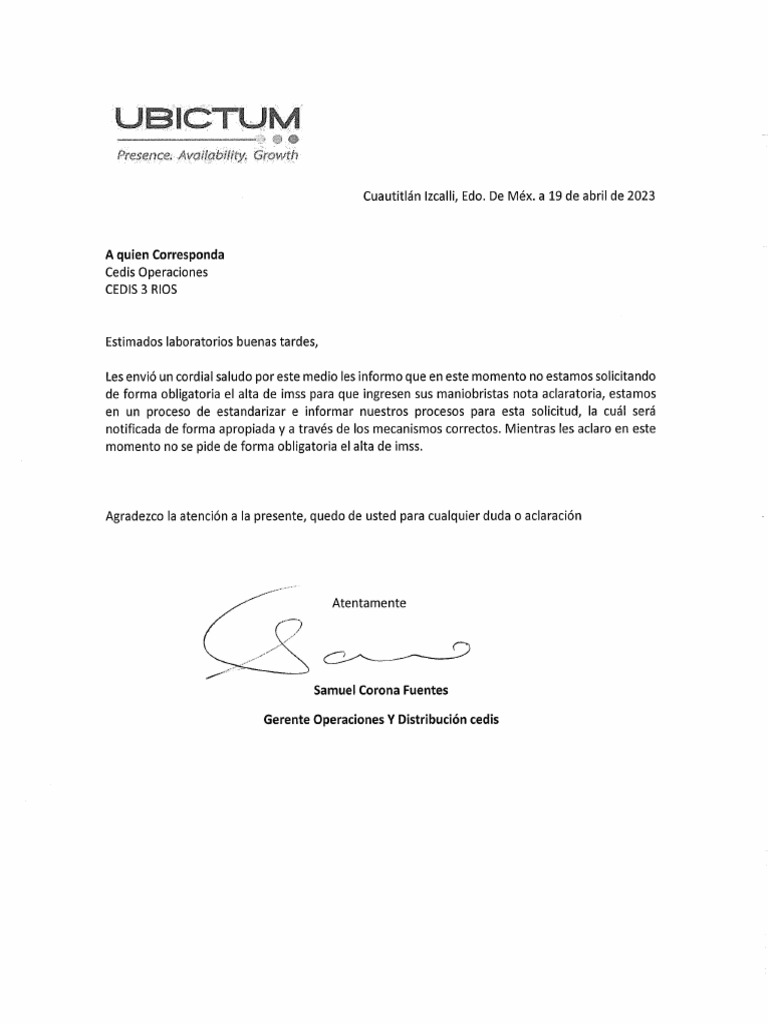 Memo Informativo | PDF