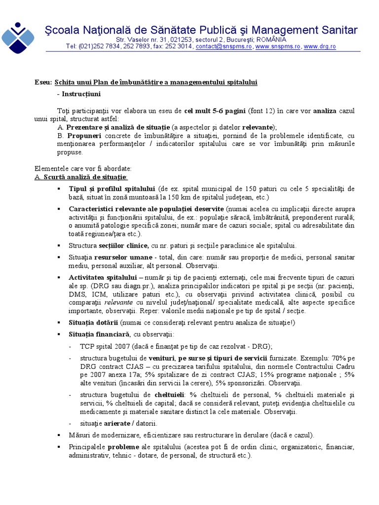 Eseu Schita Unui Plan de Imbunatatire A | PDF