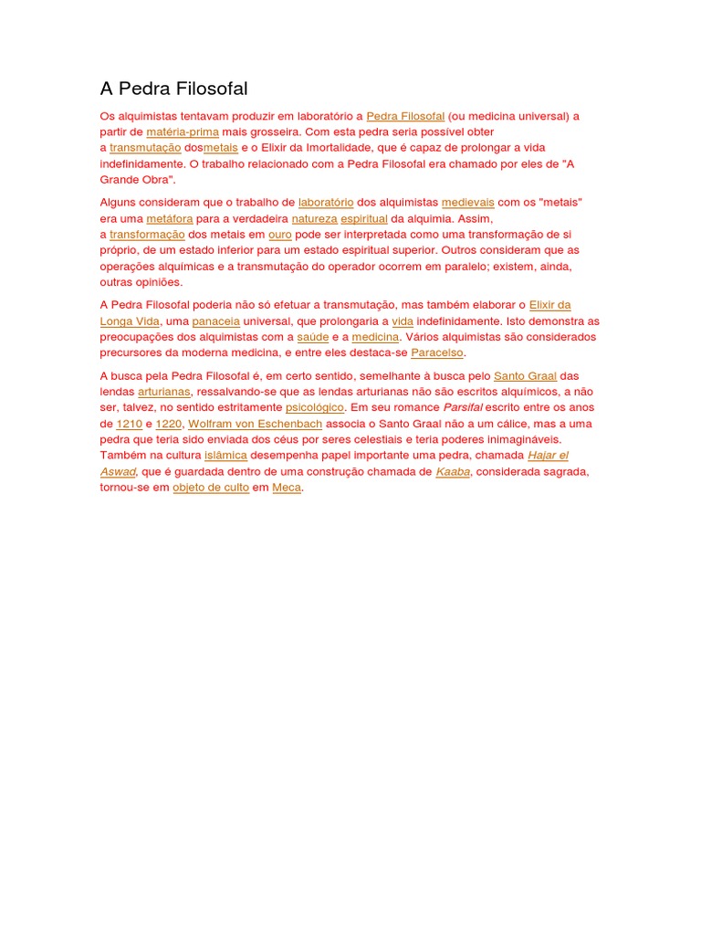 A Pedra Filosofal e sua Alquimia | PDF | Religião e Espiritualidade