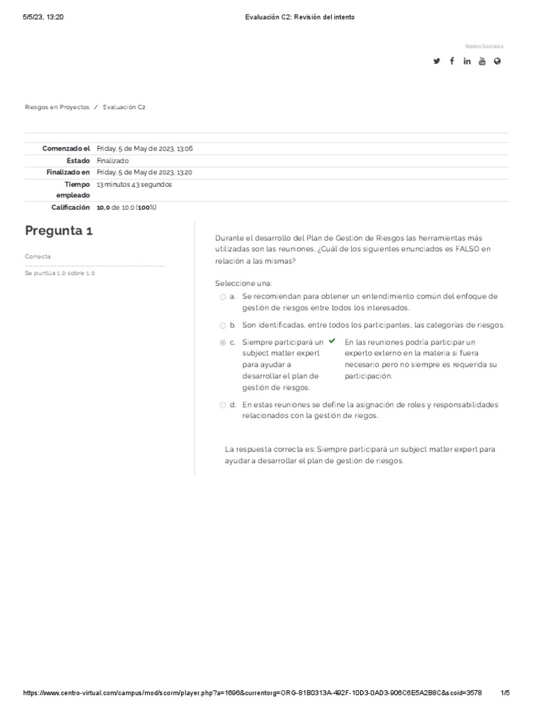 C2 - CUA-E-RP - Planificar La Gestión de Riesgos PDF | PDF