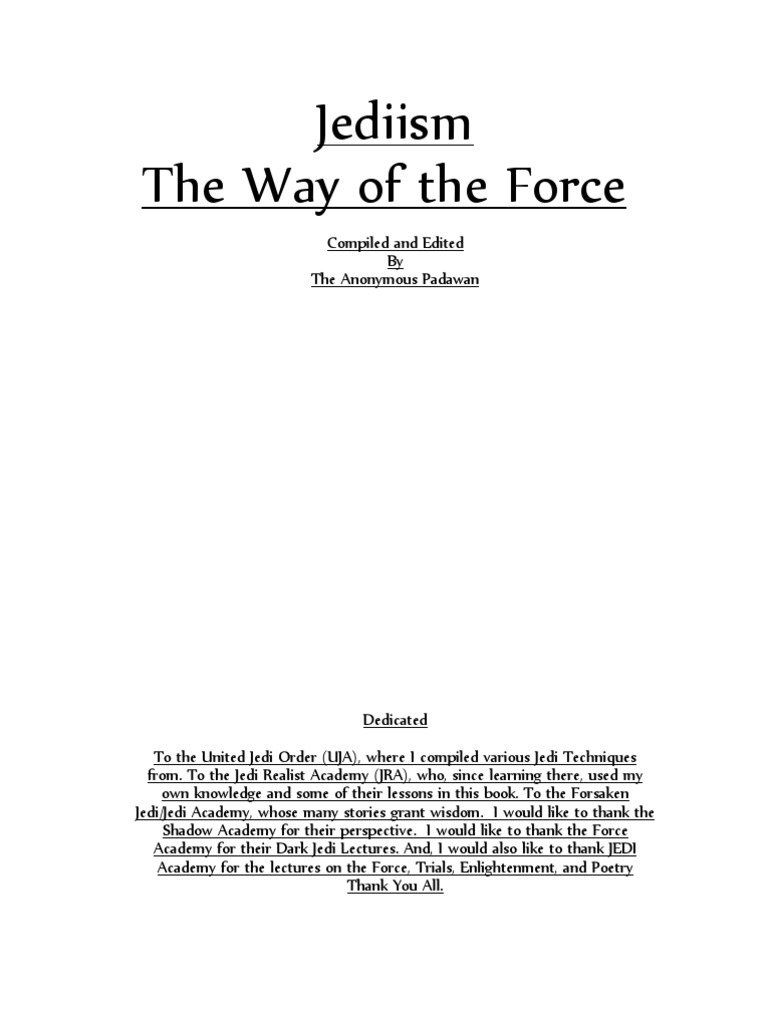 Jediism | PDF | Obi Wan Kenobi | Han Solo