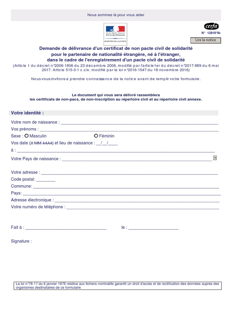 Cerfa 12819-06 | PDF