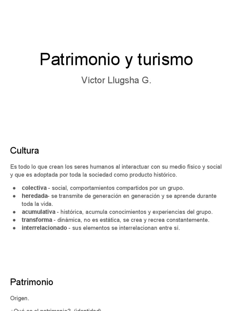 Patrimonio y Turismo | PDF | Viajes y turismo | Arte