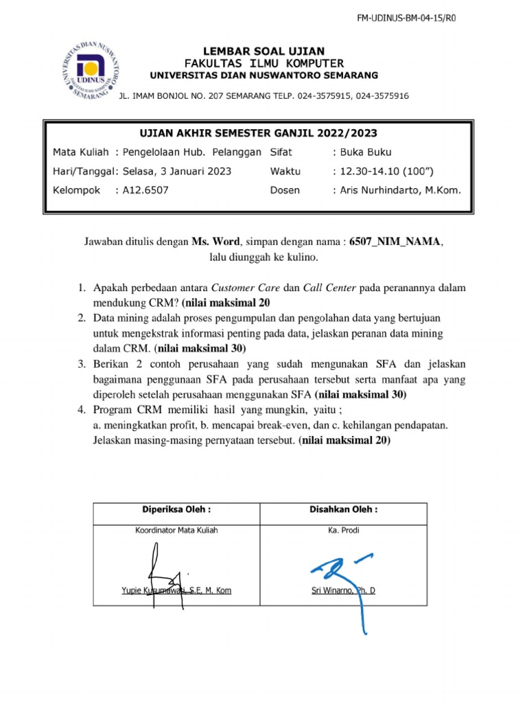 Uas CRM 6507 PDF | PDF