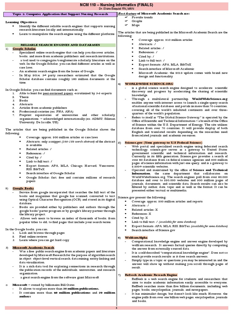 Nursing Research Tools Guide | PDF | Computers