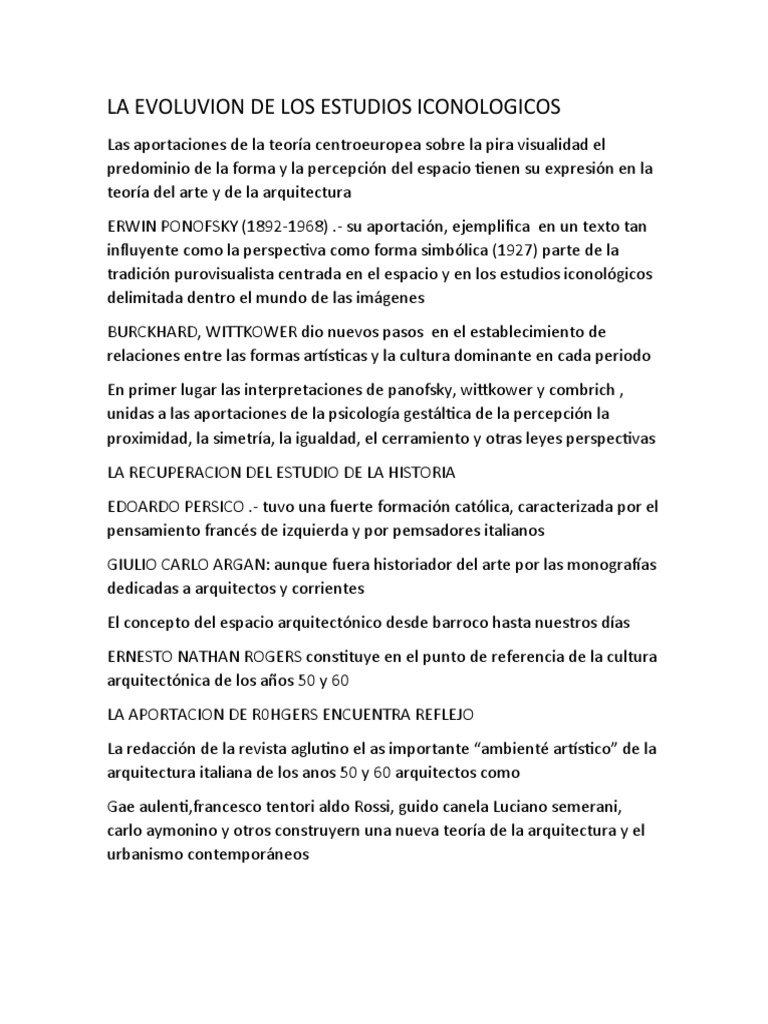 La Evoluvion de Los Estudios Iconologicos | PDF