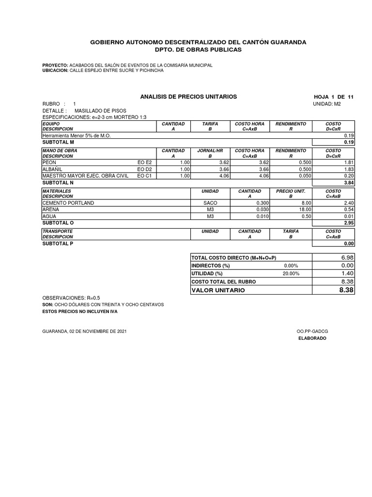 APUs | PDF | Construyendo tecnología | Materiales