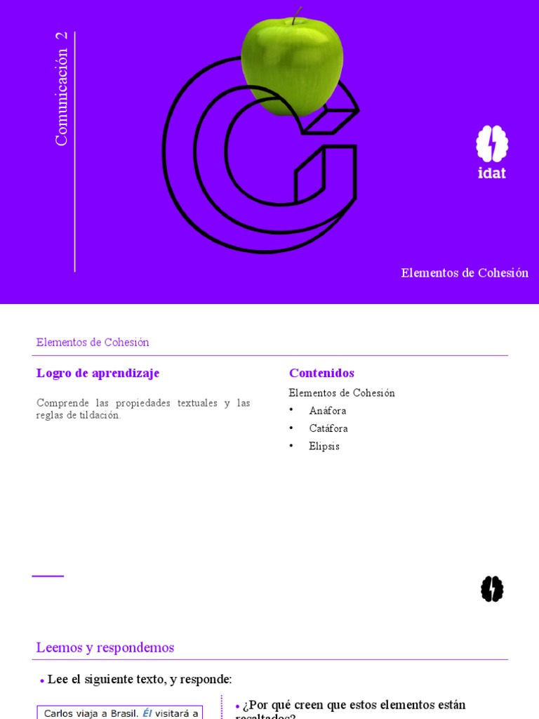 Sesión 4 Elementos de Cohesión | PDF