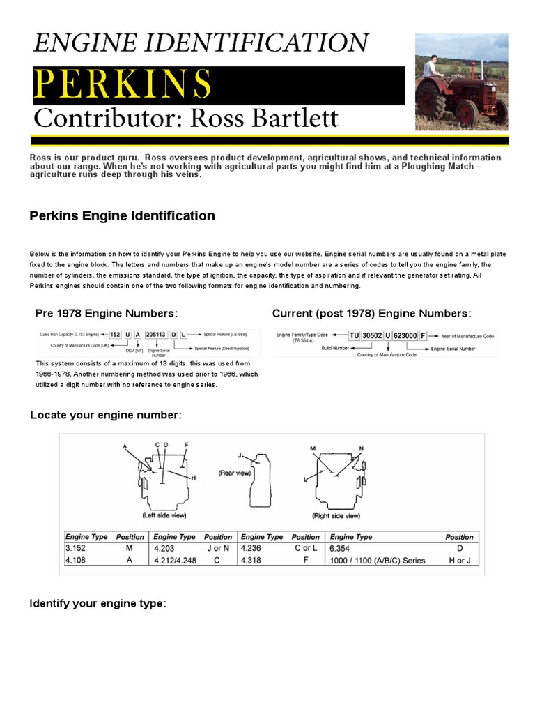 How To Identify Your Perkins Engine - Tractors - Massey Ferguson PDF | PDF