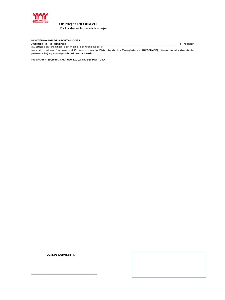 Hoja Infonavit Oficio | PDF