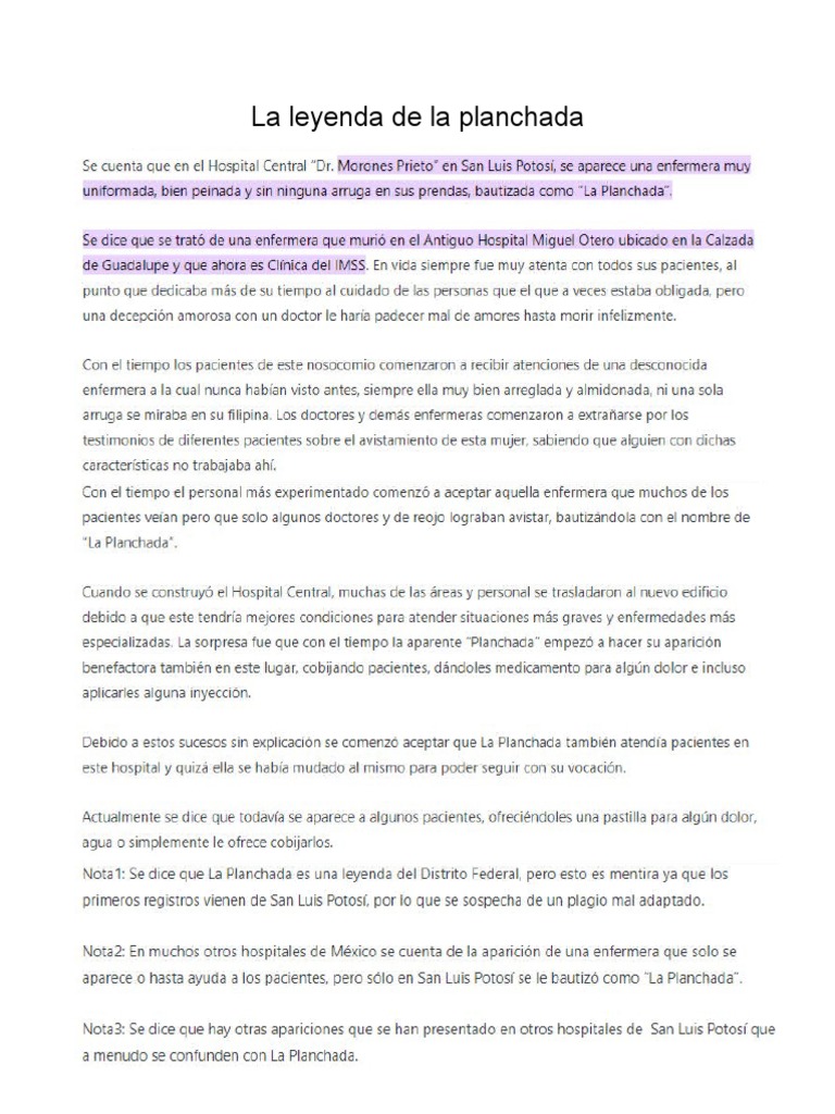 La Leyenda de La Planchada | PDF