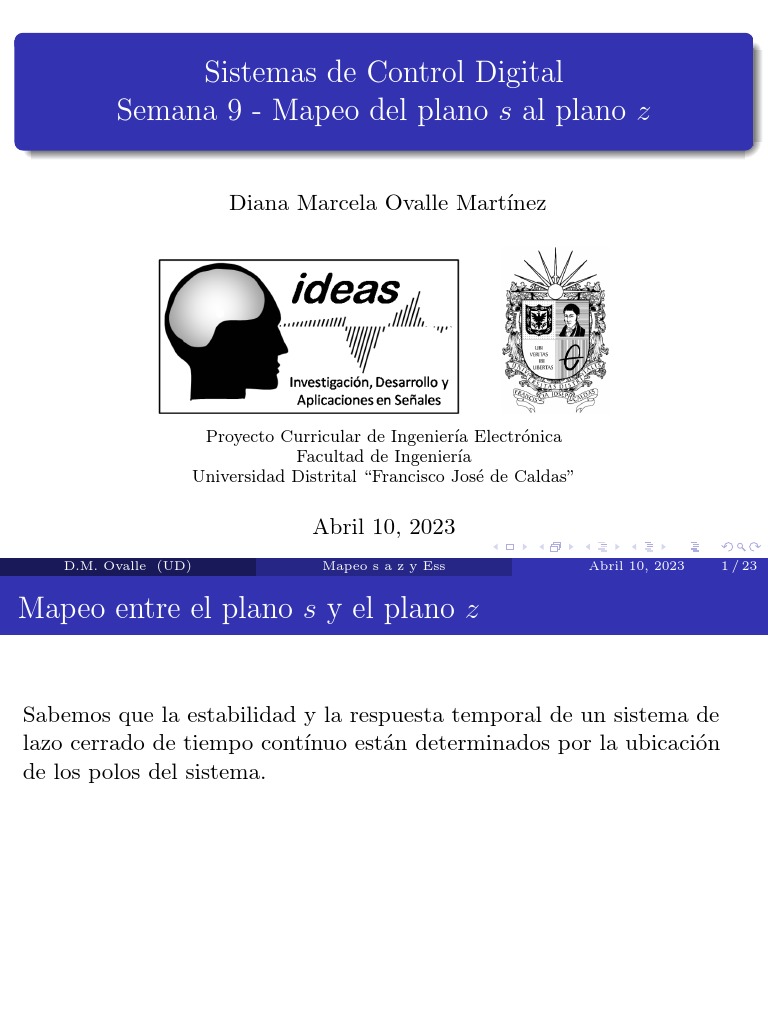 Mapeo del plano s al plano z | PDF | Ecuaciones | Geometria plana)