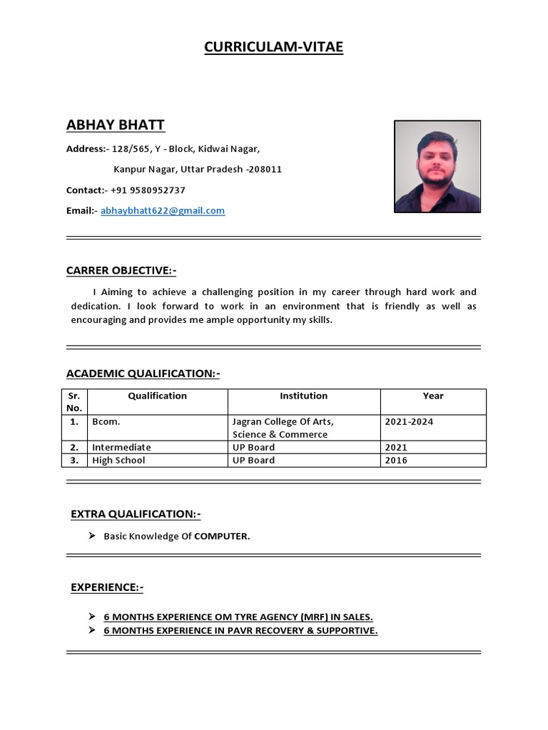 Abhay CV | PDF
