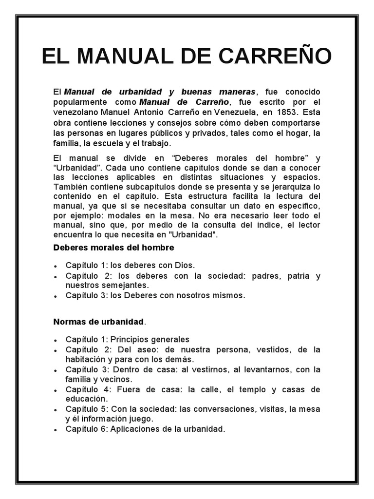 Manual de Carreño | PDF