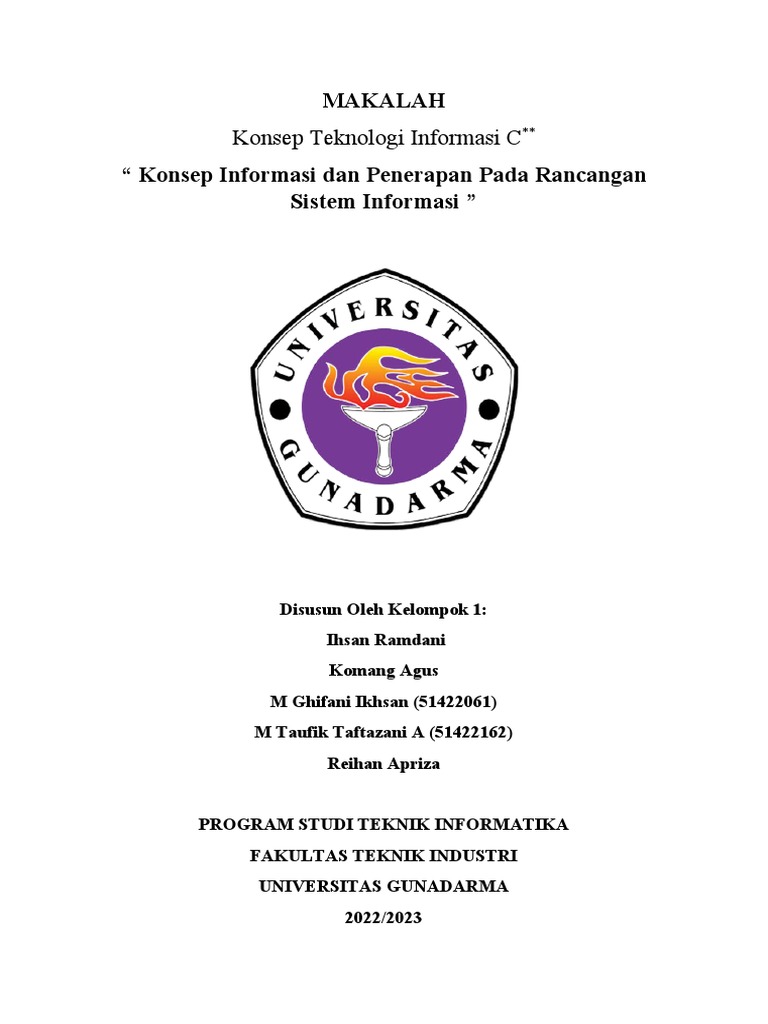 Konsep Informasi Dan Penerapan Pada Rancangan Sistem-2 | PDF Konsep Informasi Dan Penerapan Pada Rancangan Sistem-2 | PDF