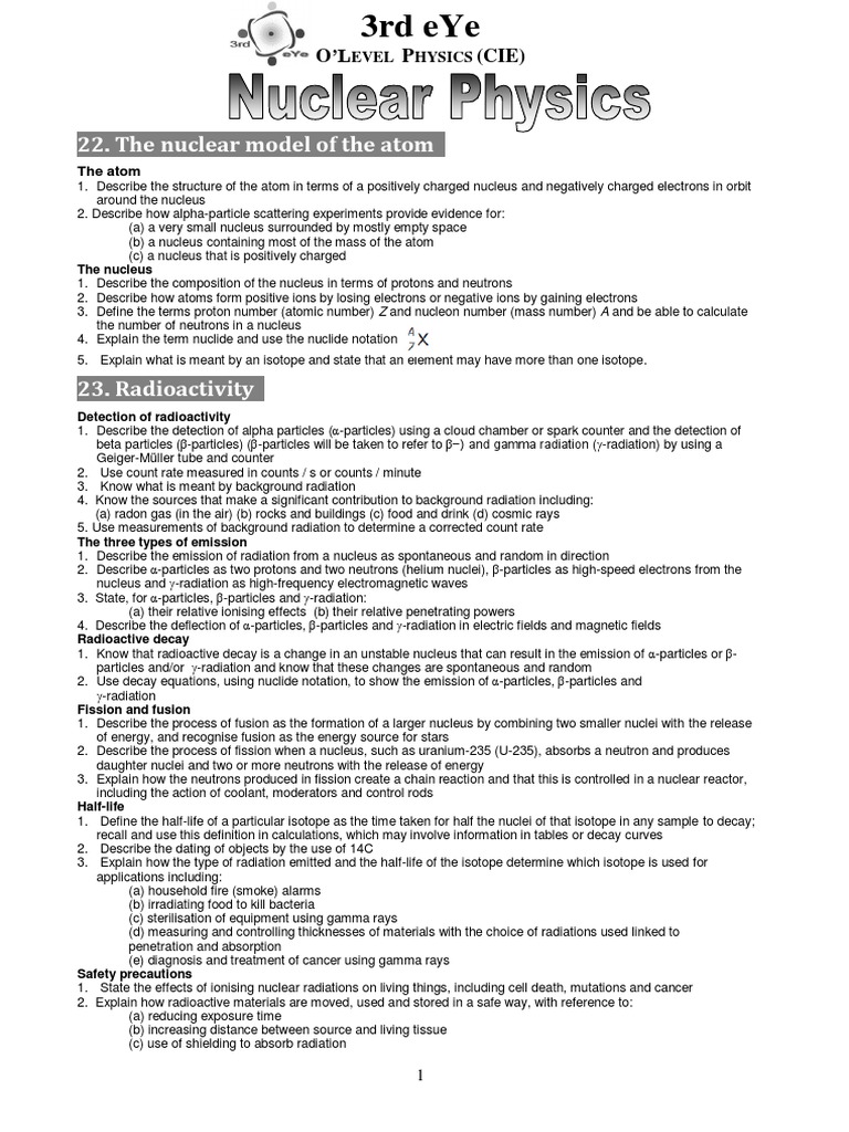 Phy O' Level Ch-22 ND 23 Radioactivity | PDF | Radioactive Decay | Neutron