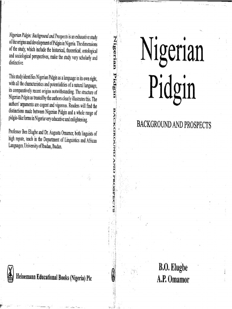 Elugbe - Omamor - 1991 - Nigerian Pidgin | PDF Elugbe - Omamor - 1991 - Nigerian Pidgin | PDF
